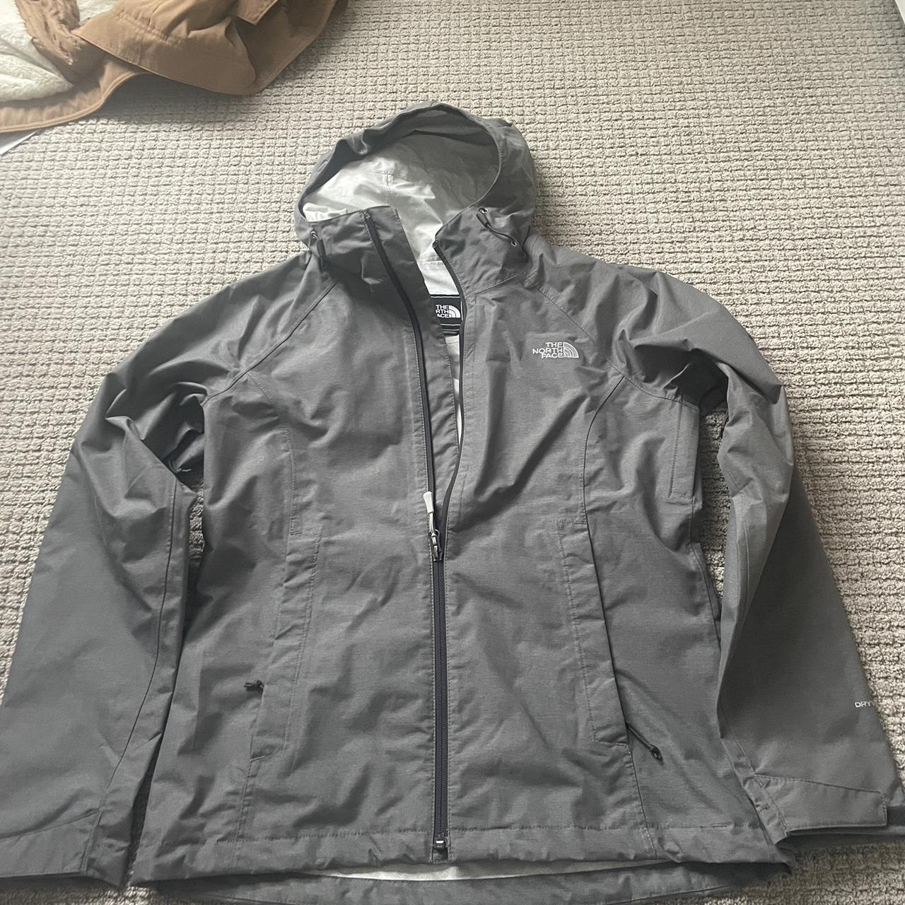 north face grey rain jacket size s - Depop
