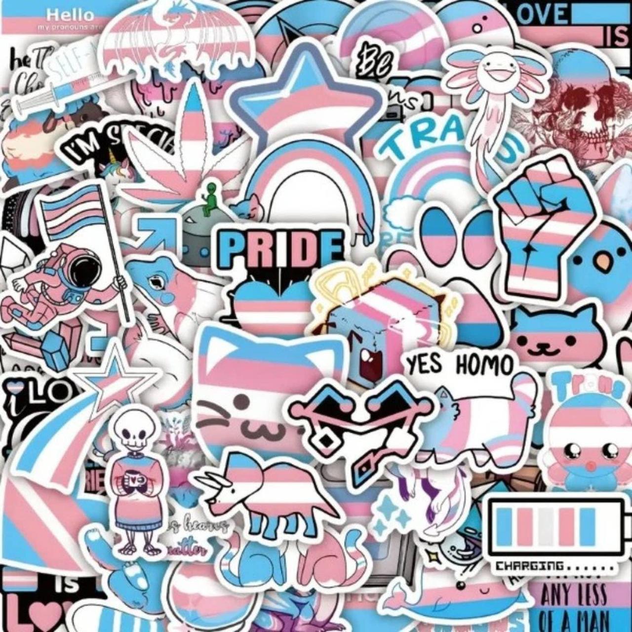 50pcs Transgender Pride LGBTQ+ Stickers Vinyl... - Depop