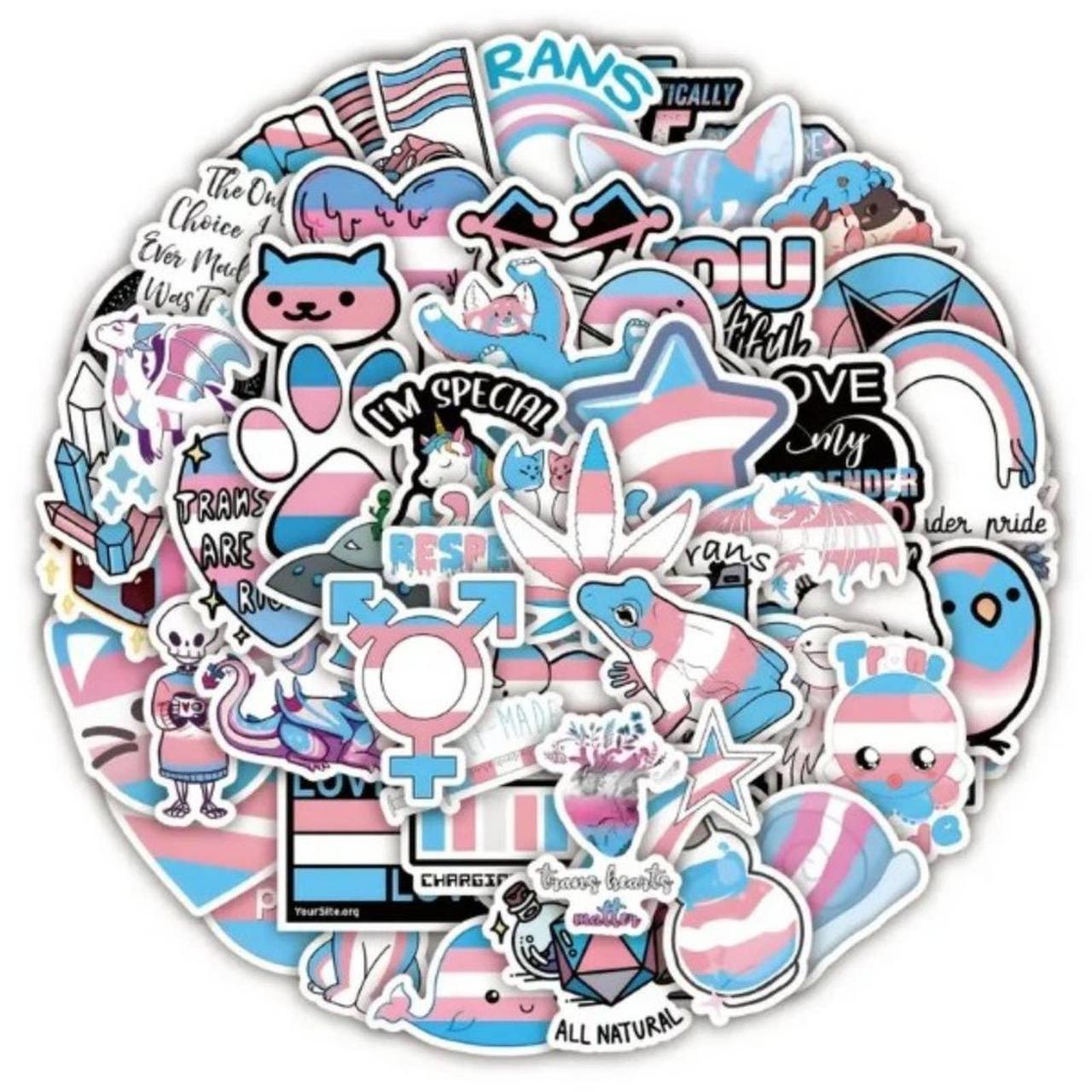 50pcs Transgender Pride LGBTQ+ Stickers Vinyl... - Depop