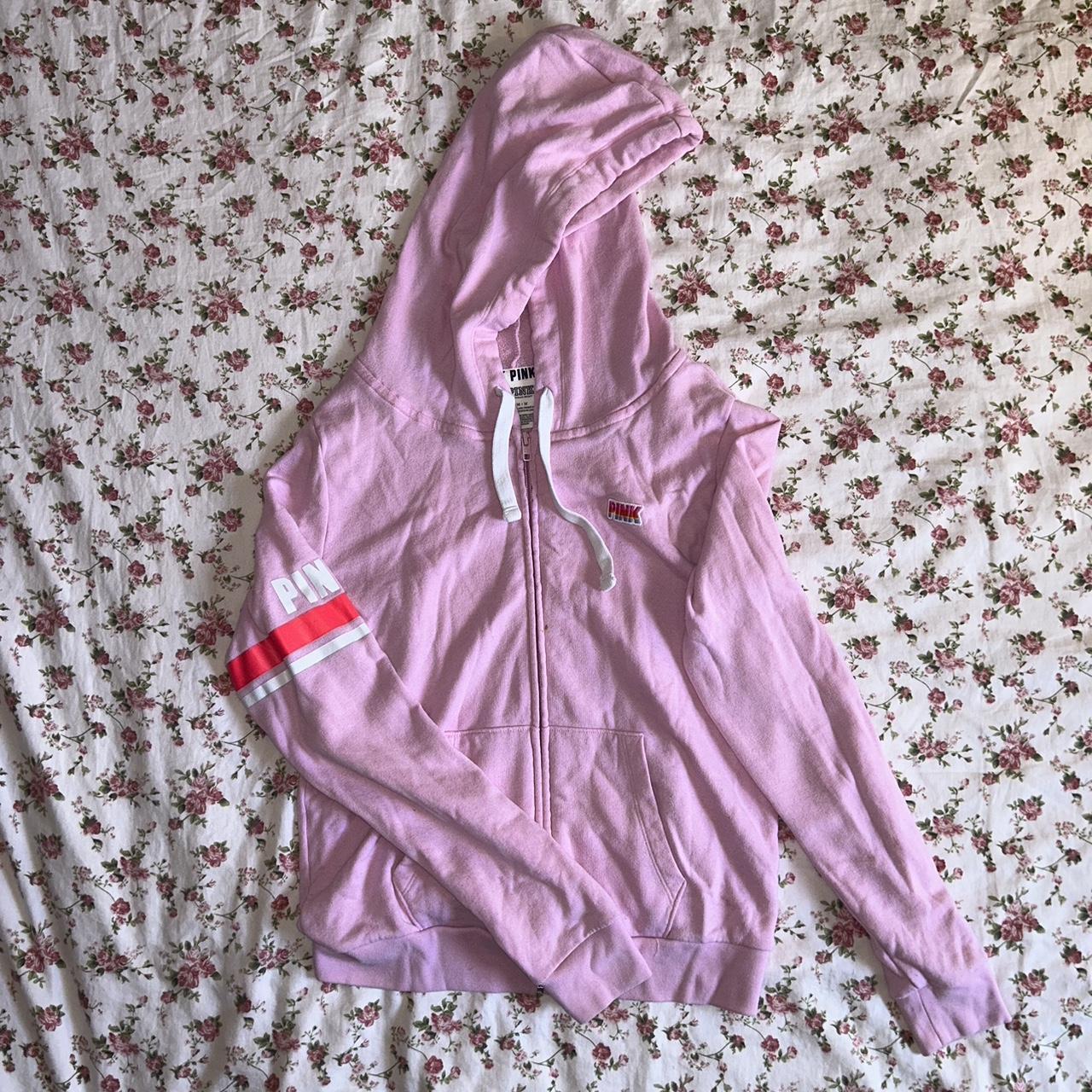 medium LOVE PINK jacket 🌸 - tiny stain in the front... - Depop