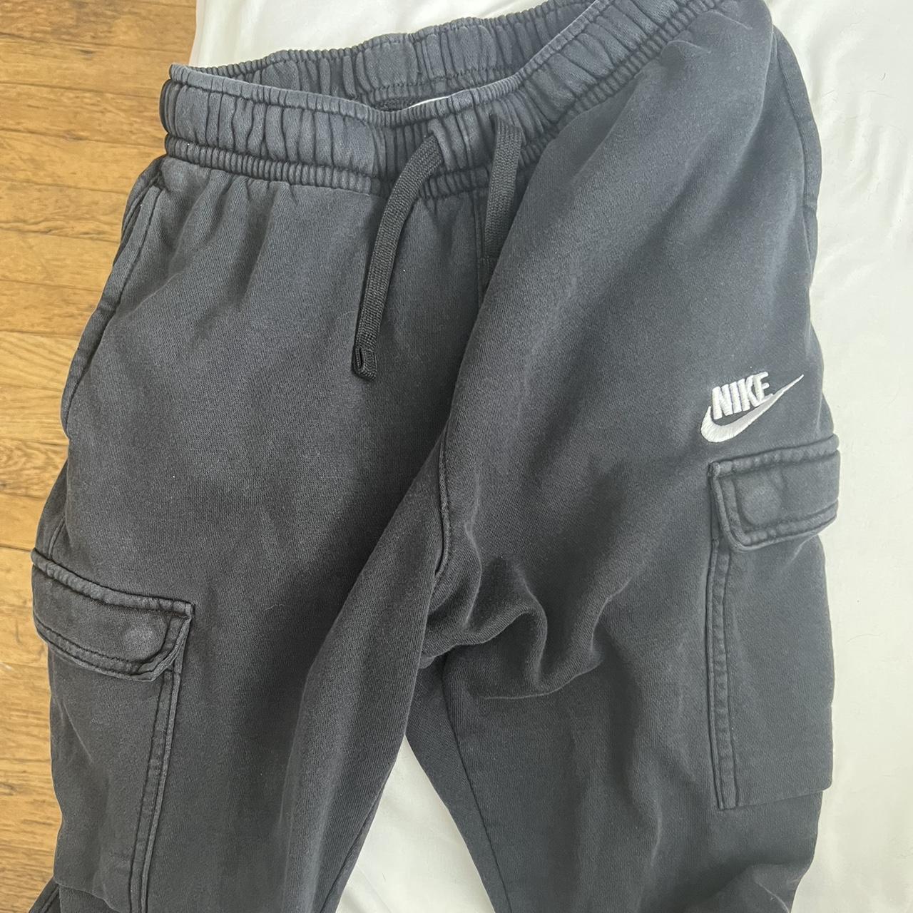 Kids Nike black cargo joggers - baggy fit - Depop