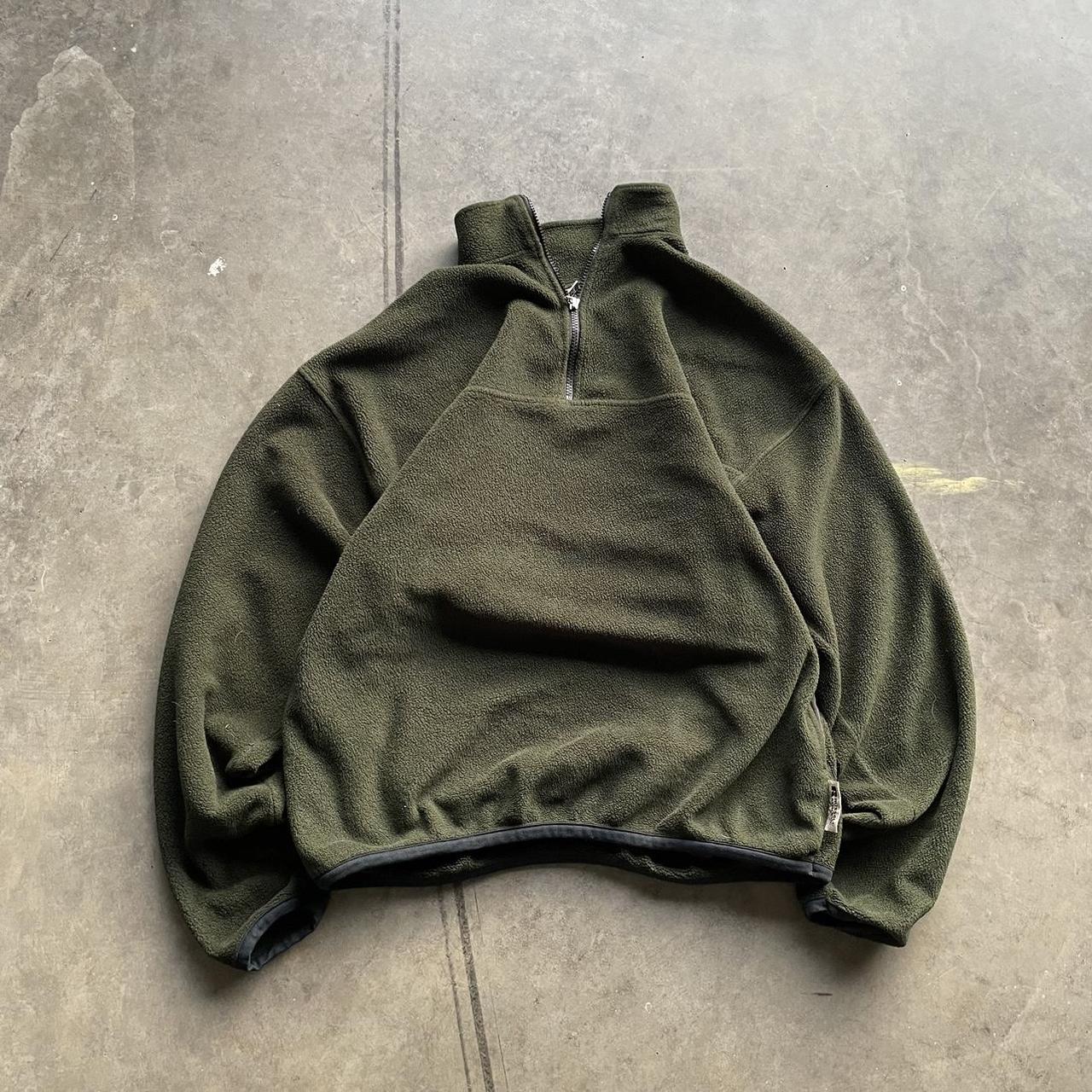 Y2K Forest Green Russell Athletic Fleece... - Depop