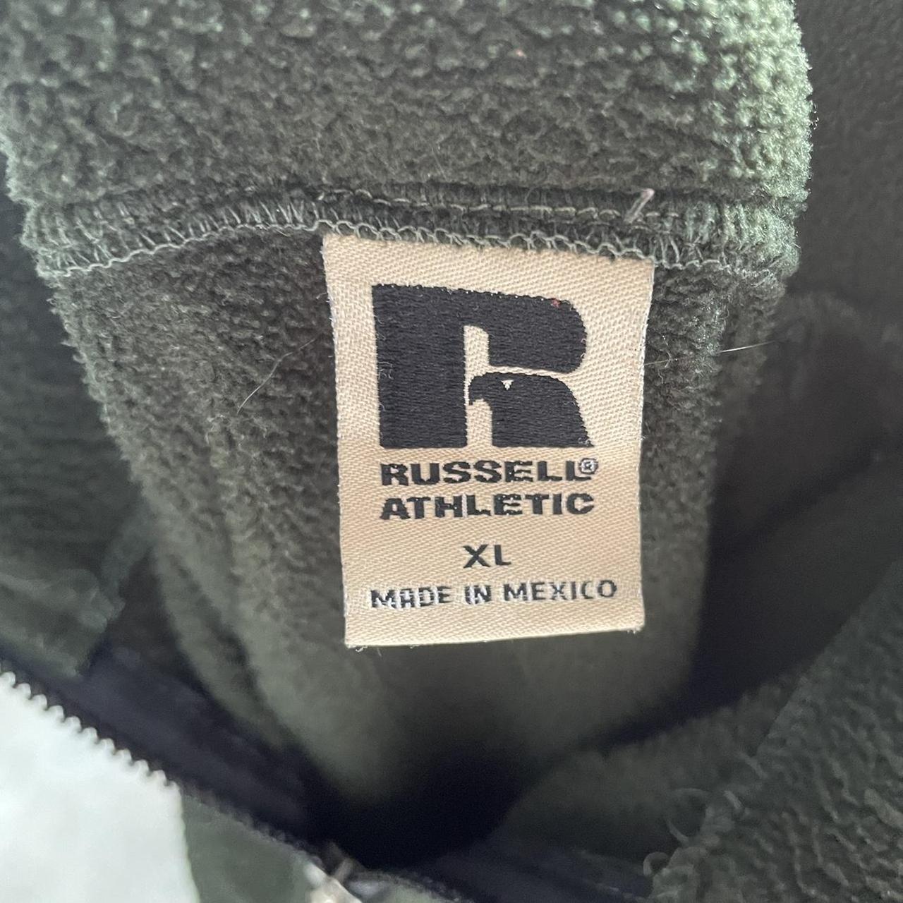 Y2K Forest Green Russell Athletic Fleece... - Depop