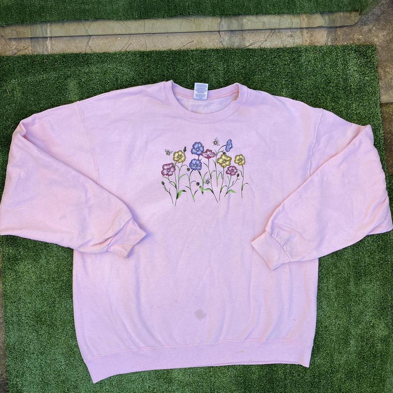 Granny core 👵🏻 oversized vintage pink sweatshirt 💗... - Depop