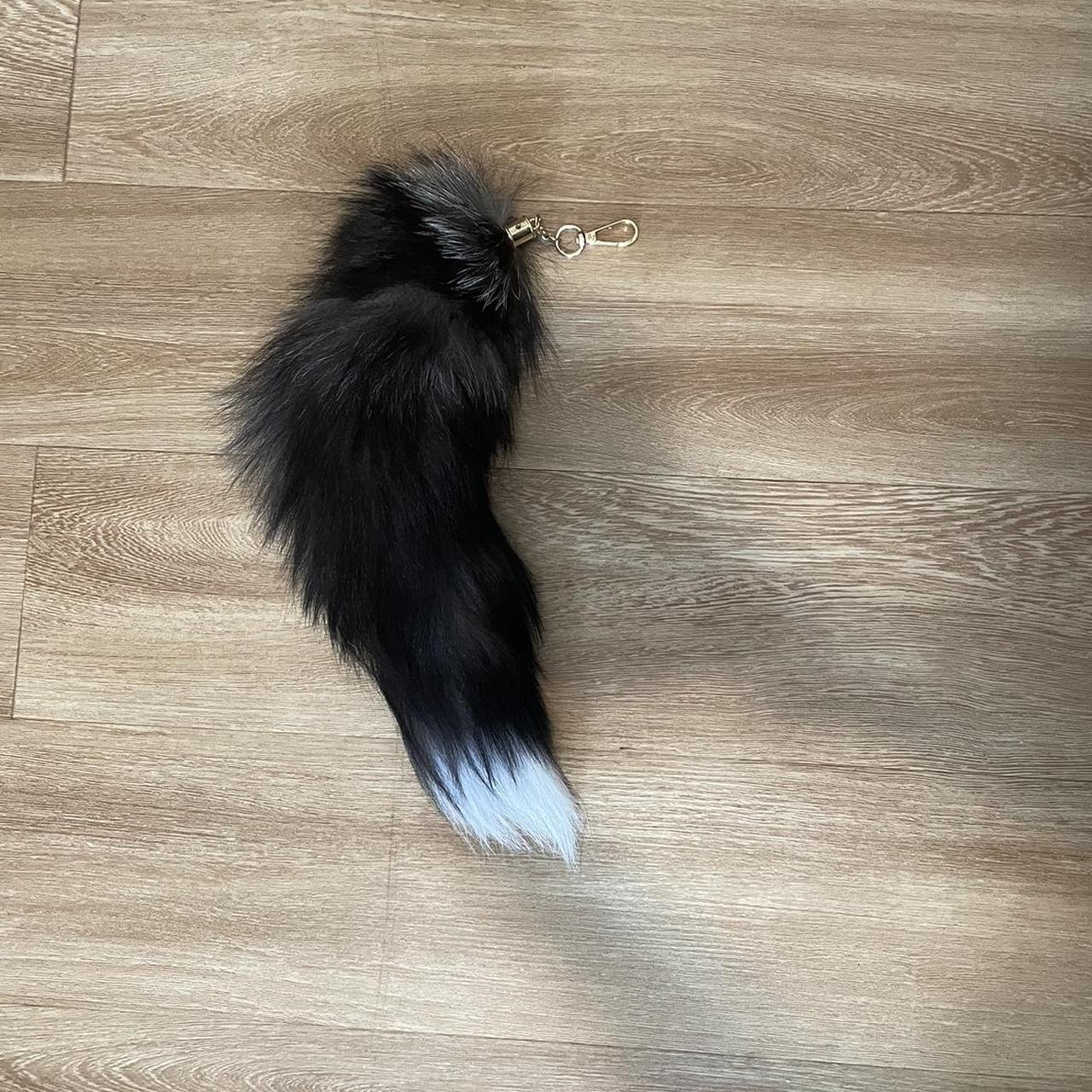 large fluffy tail keychain - Depop
