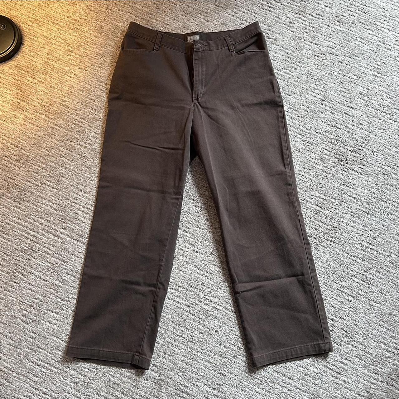 Brown Denim Loose Fit Pants - Depop