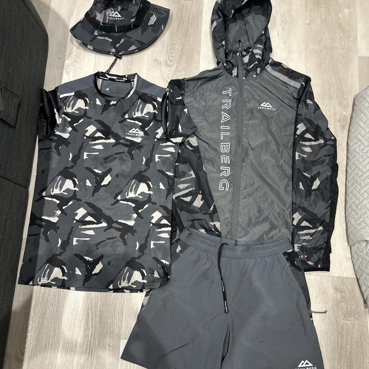 Trailberg camo full set Bucket hat Tshirt Shorts... - Depop