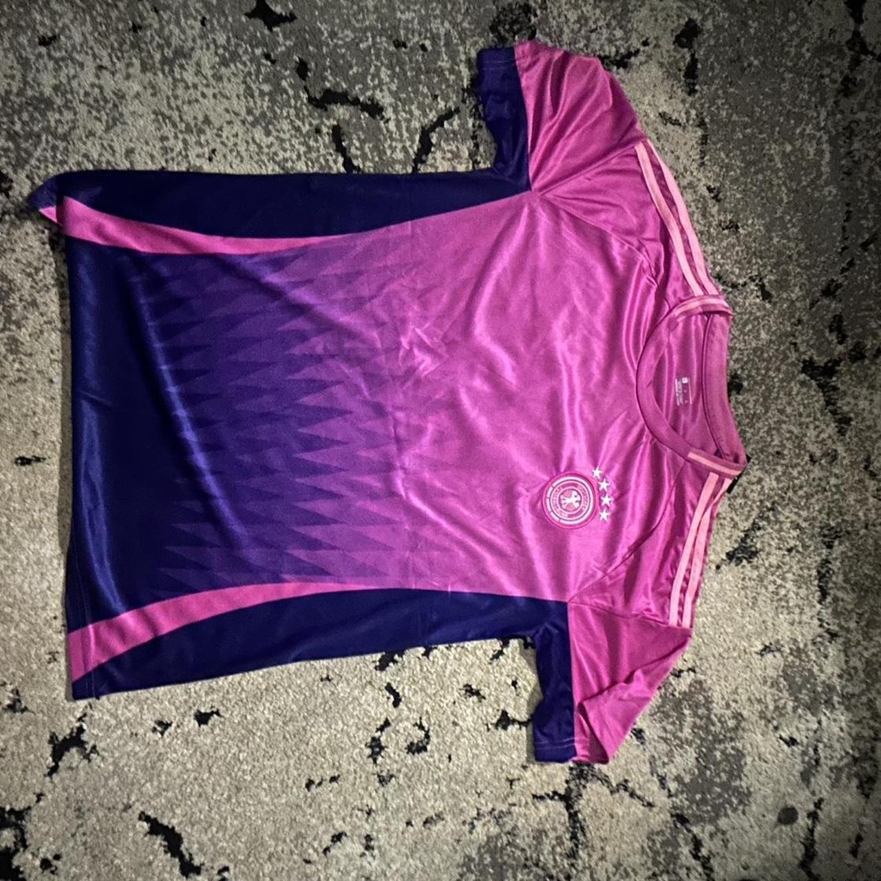 Pink and purple Adidas soccer jersey #soccerjersey... | Depop