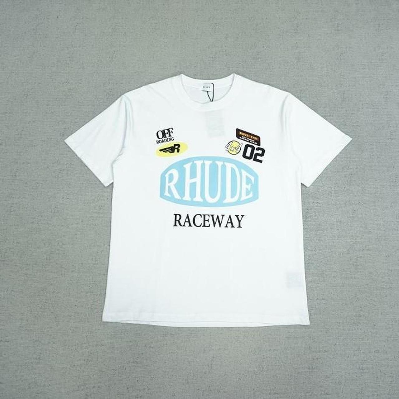 Rhude raceway white tee size M. Tried on. Authentic.... - Depop
