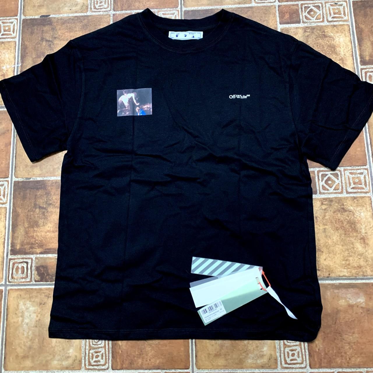 Off white black T-shirt size M Tried on comes with... - Depop
