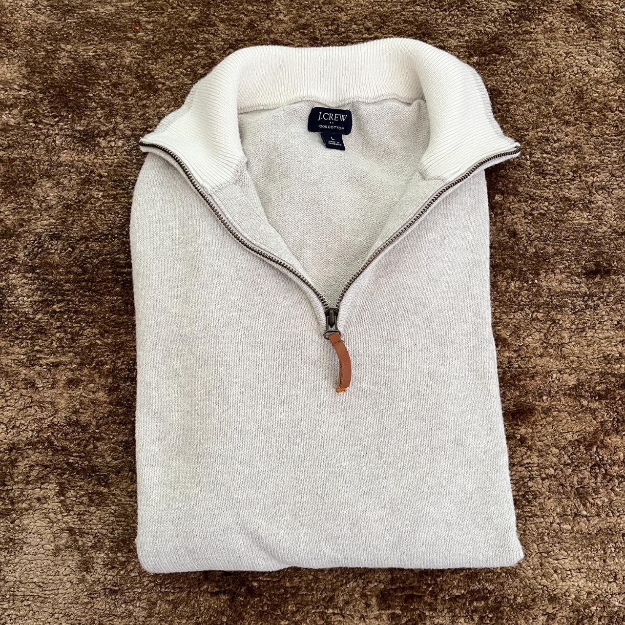 J.Crew Men's White and Cream Jumper | Depop