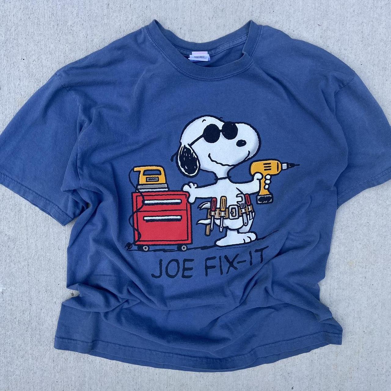 Y2K peanuts "joe fix it" funny dad tee 📦FREE... - Depop