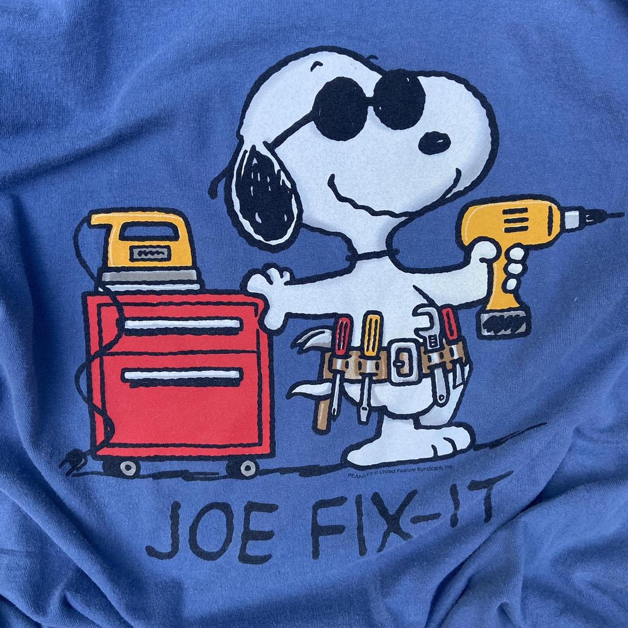 Y2K peanuts "joe fix it" funny dad tee 📦FREE... - Depop