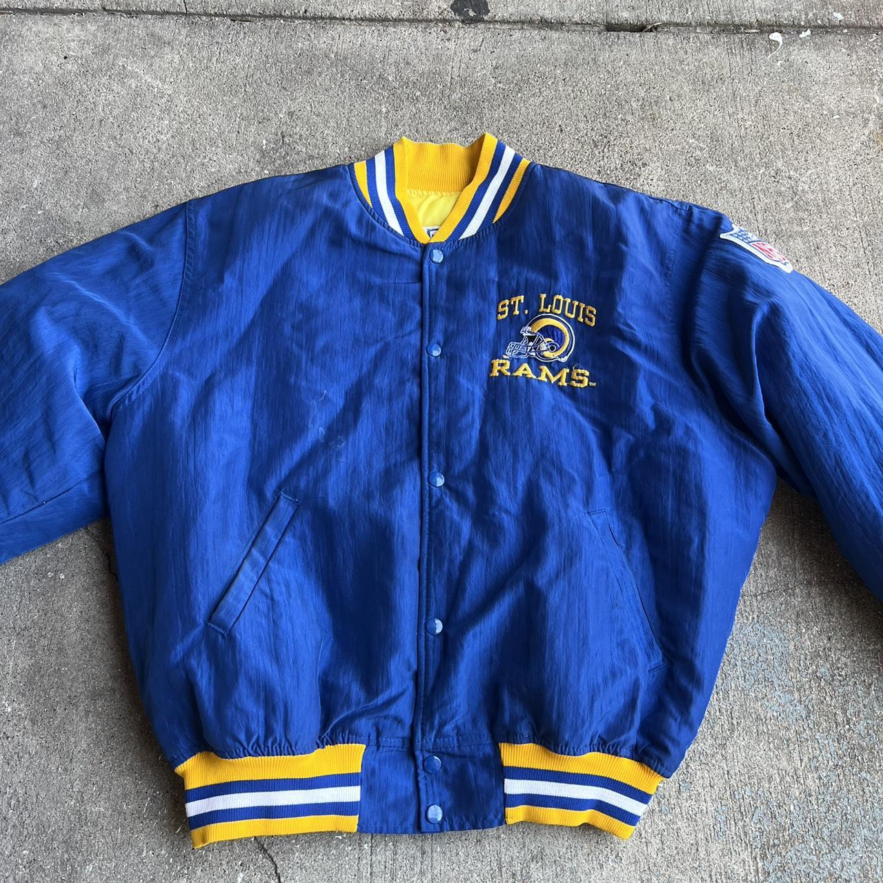 Vintage St. Louis rams jacket Beautiful blue with... | Depop