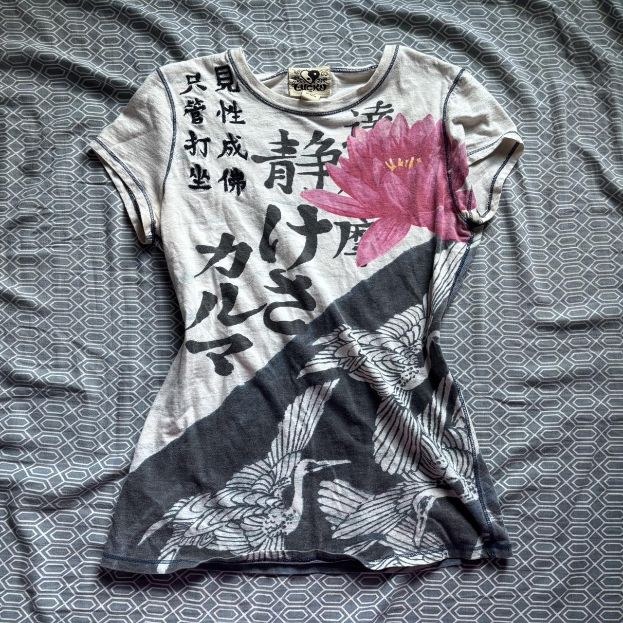 chinese style "lucky brand" baby tee!! desc: super... | Depop