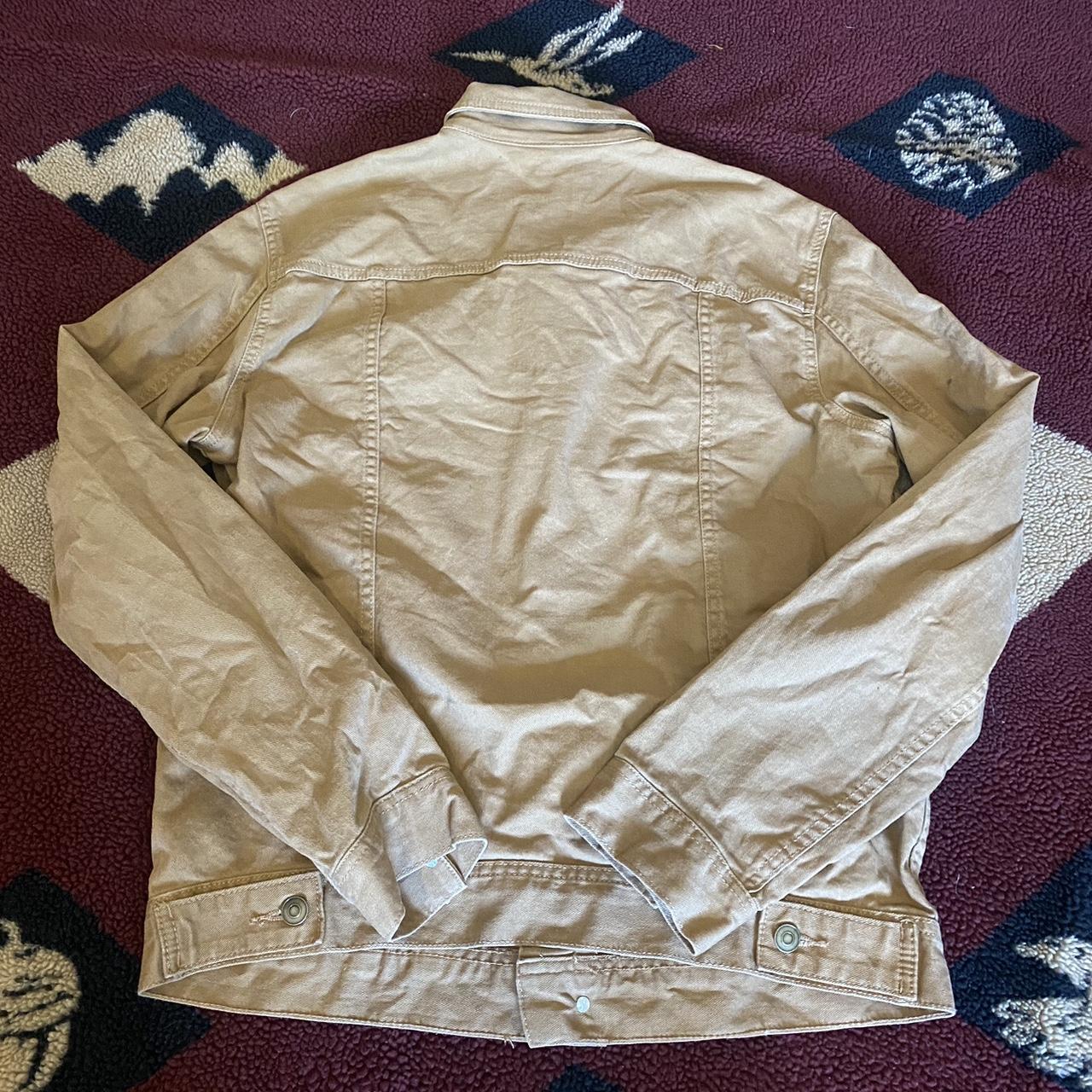 Tan denim jacket #jacket #modern - Depop