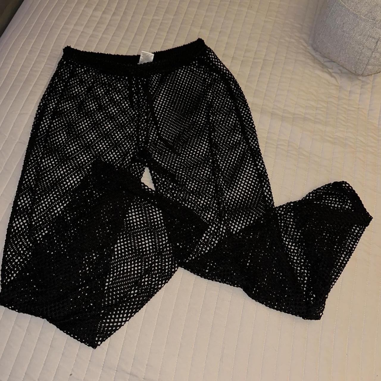 88 Madison size Small Black Mesh Pants / Bathing... - Depop
