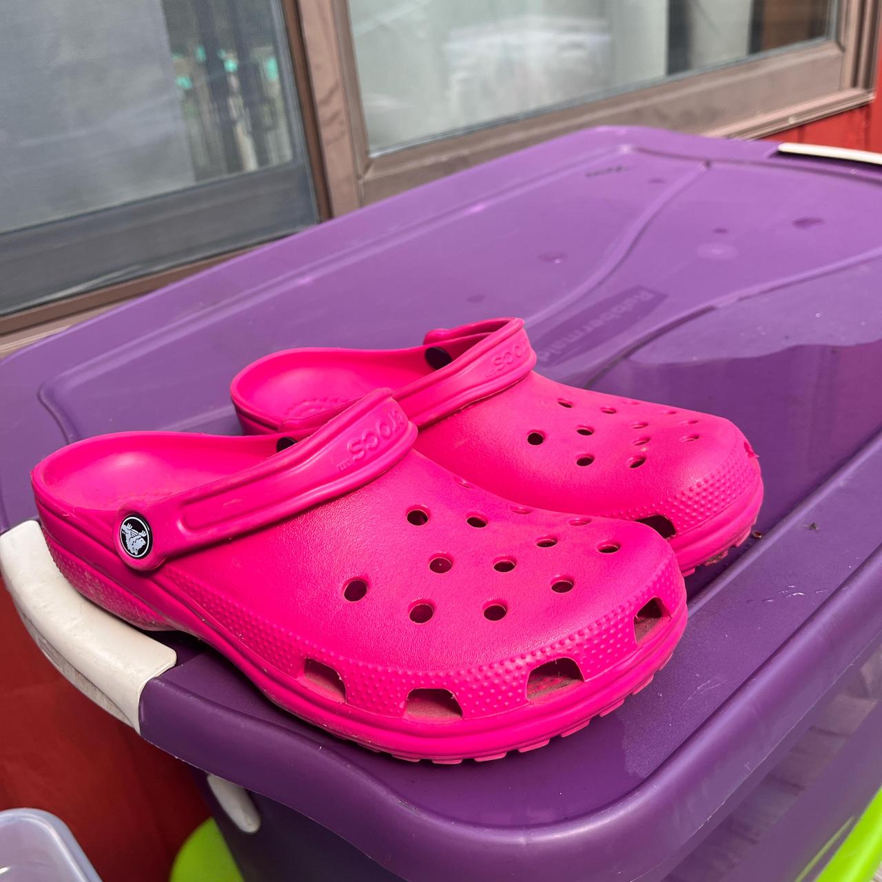 Hot Pink Crocs - Depop