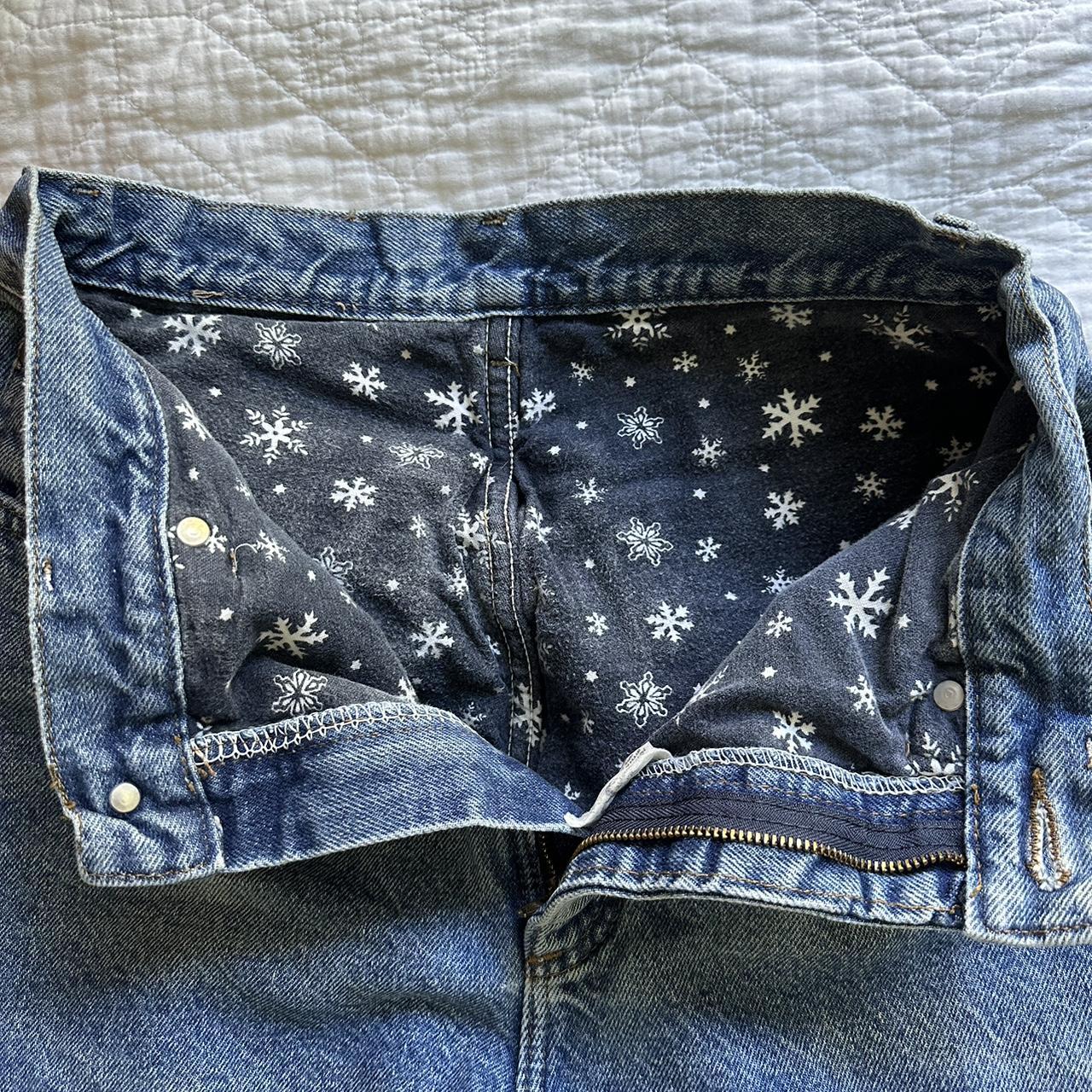Snowflake lined llbean jeans! Thick and warm but... - Depop