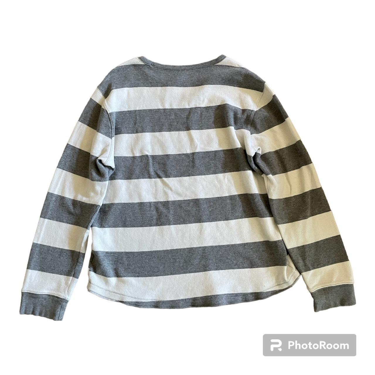 Cool white and grey striped long sleeve Size xxl No... - Depop