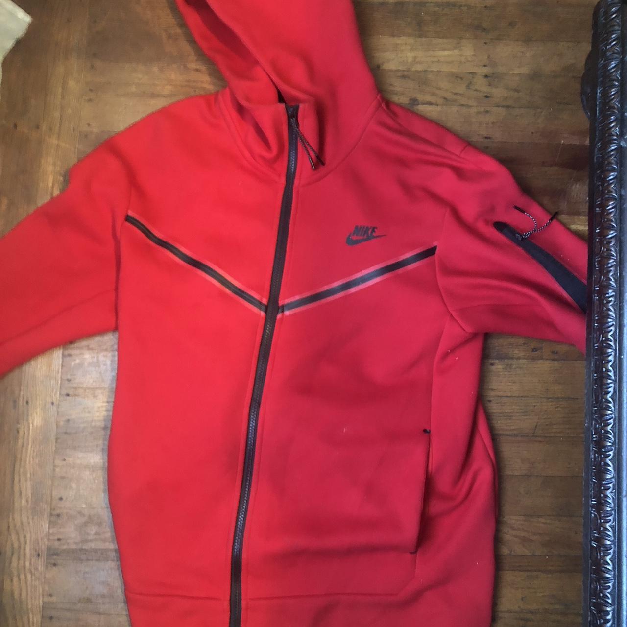 Red Nike Tech Jacket - Depop