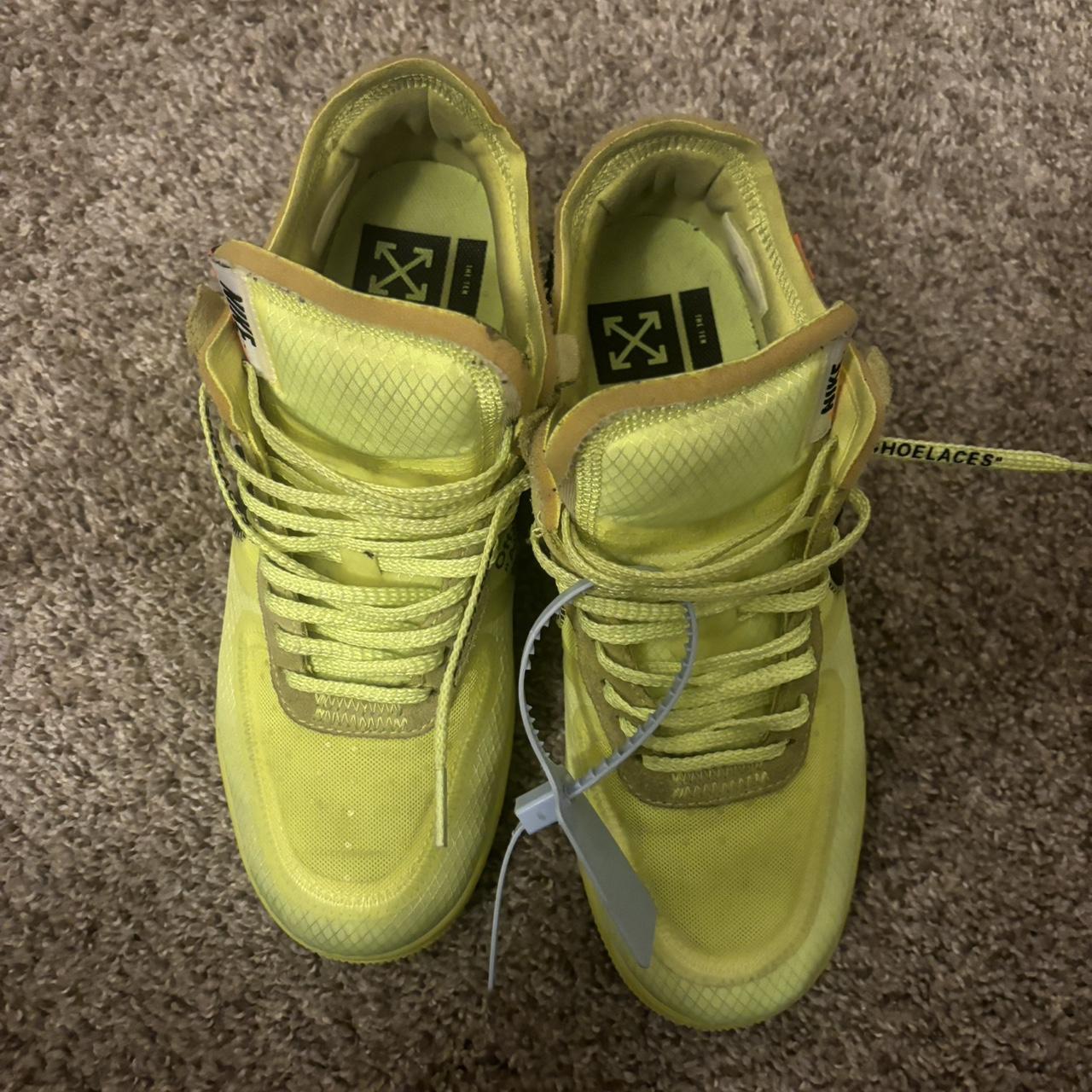 off white neon green air force 1s ( text me before... - Depop