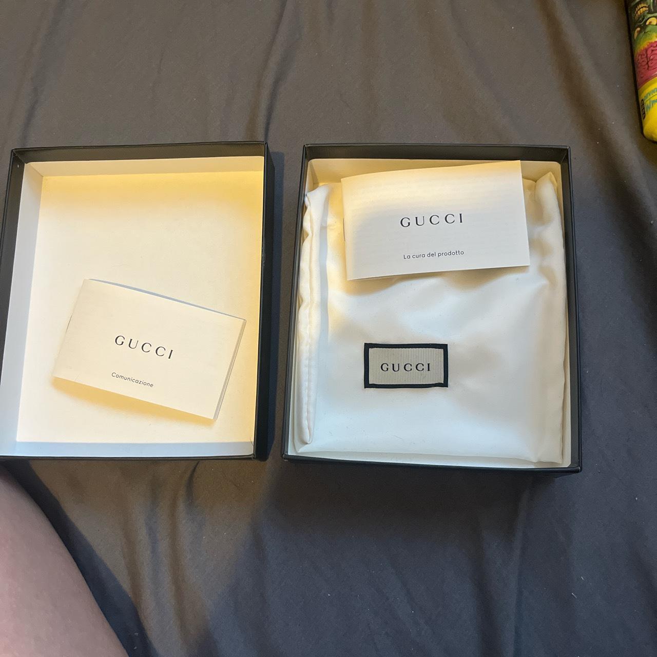 black gucci purse with box 8 card compartments, 2... - Depop