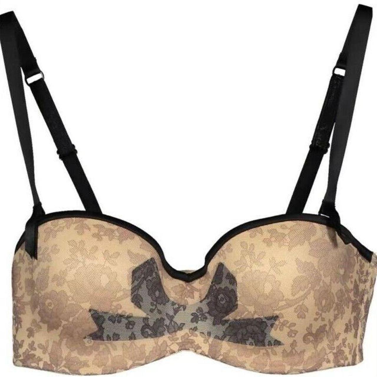 CHANTAL THOMASS Beige Floral Lace mesh underwire Bra... - Depop