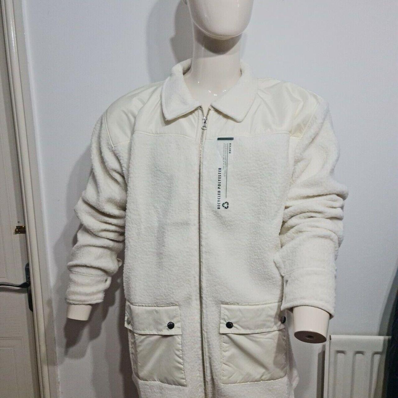 NERVE MEN CREAM FLEECE JACKET PULLOVER UK SIZE L RRP... - Depop