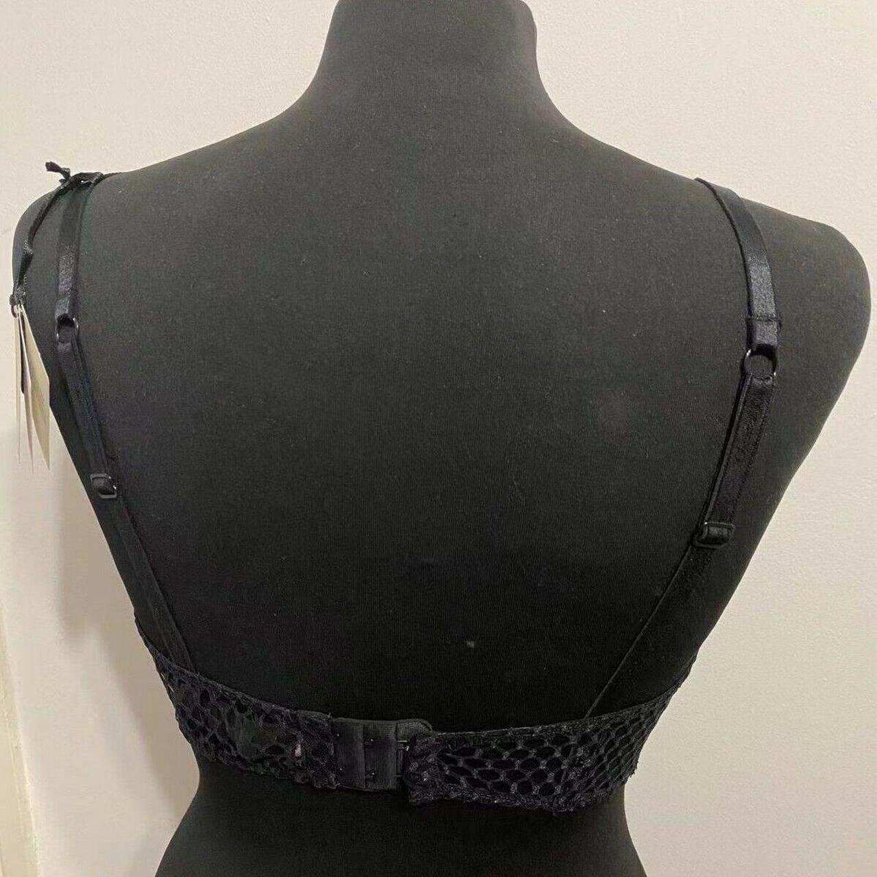 CHANTAL THOMASS Black Floral Mesh Bra 32D... - Depop