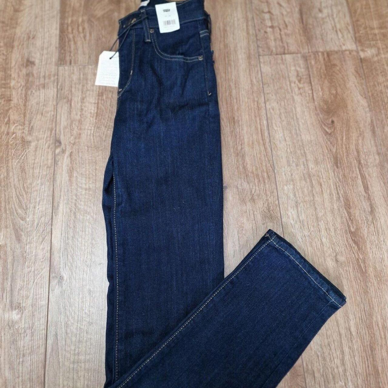 Levis 724 High Rise Straight Leg Soft Stretch Dark... - Depop