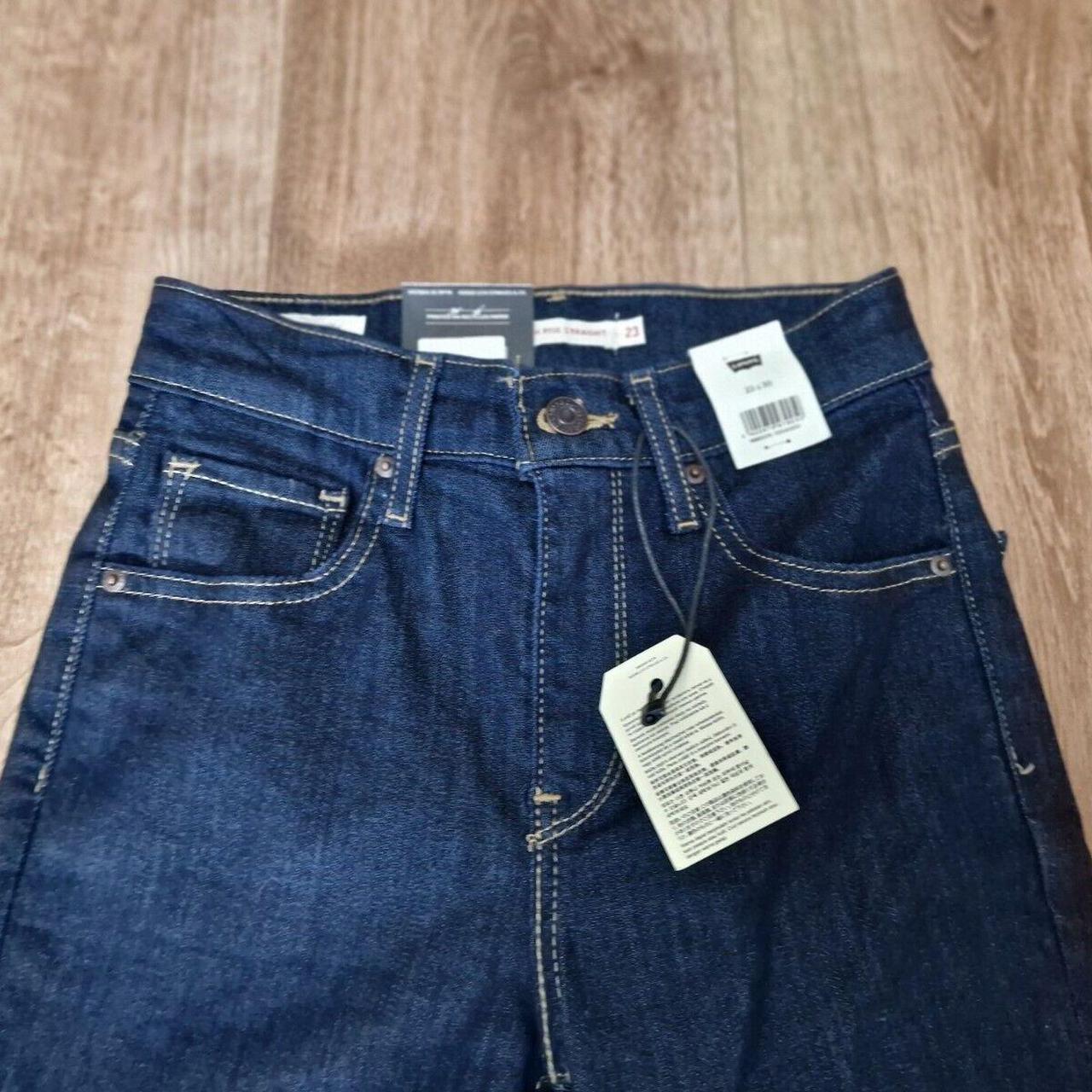 Levis 724 High Rise Straight Leg Soft Stretch Dark... - Depop