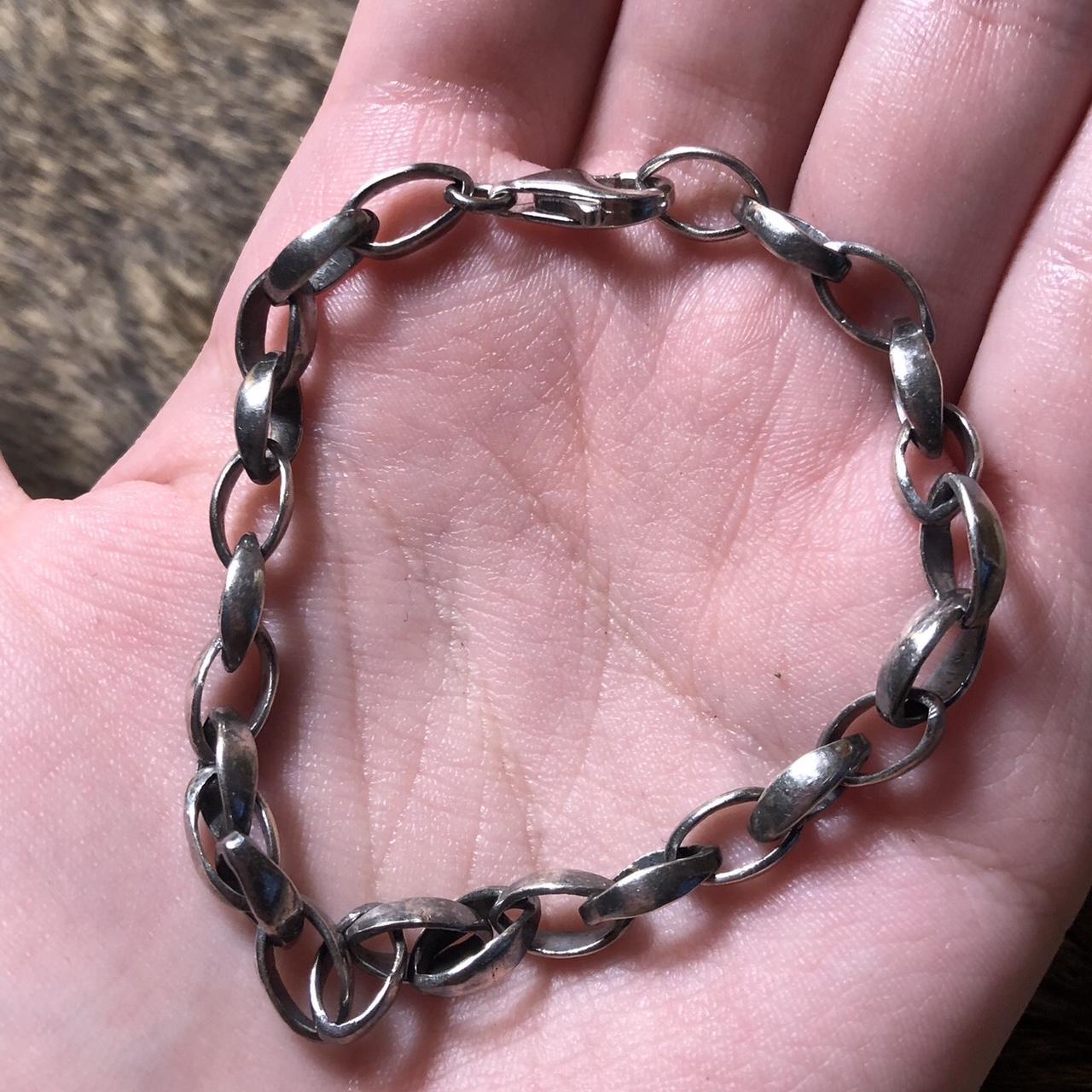 Vintage Sterling Silver Unisex Chain Bracelet Super Depop