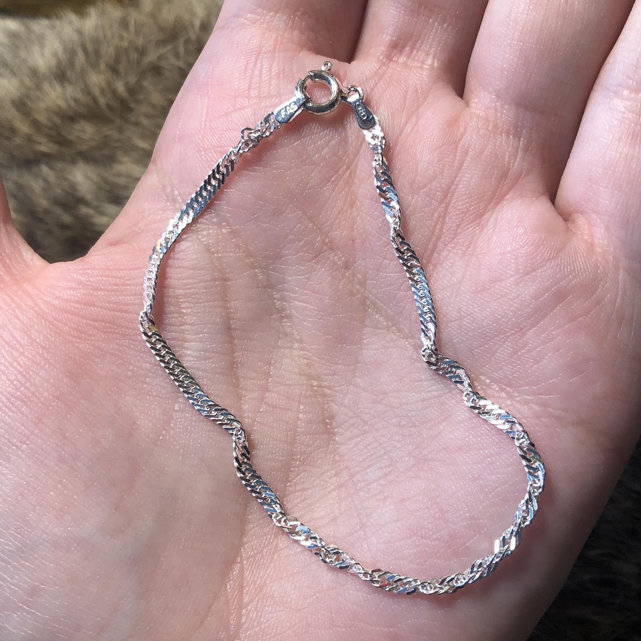 Shiny sterling silver Italian twisted chain... - Depop