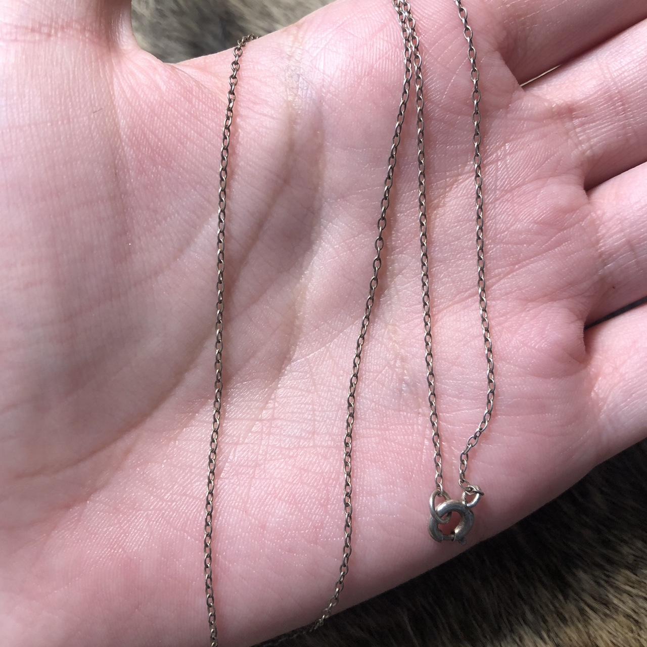 Vintage thin sterling silver chain link necklace.... - Depop