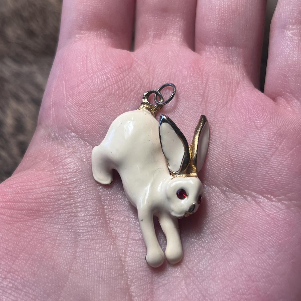 Vintage 1996 Phinster white rabbit brooch. Adorable... | Depop