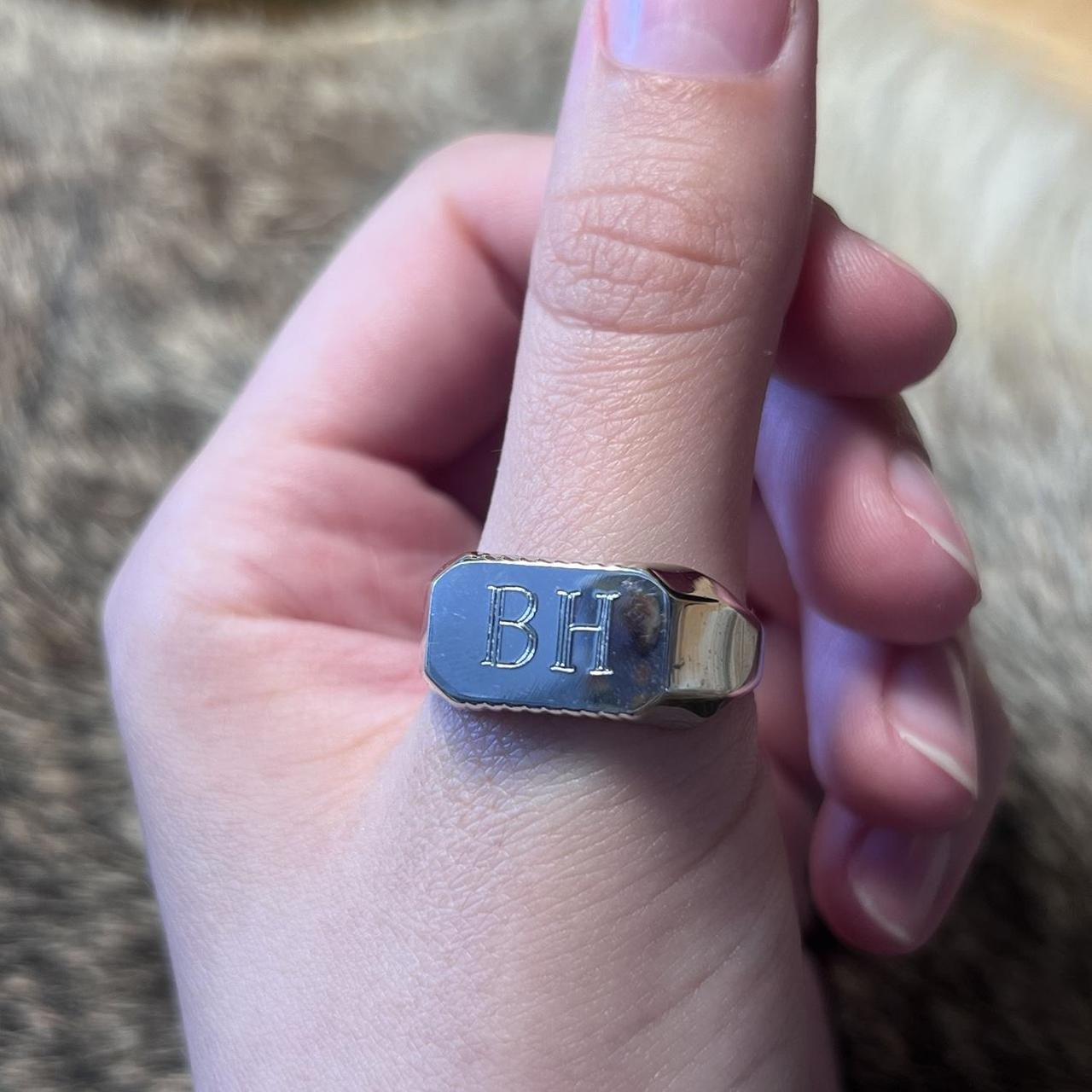 Sterling silver Seta initial BH signet ring.... - Depop