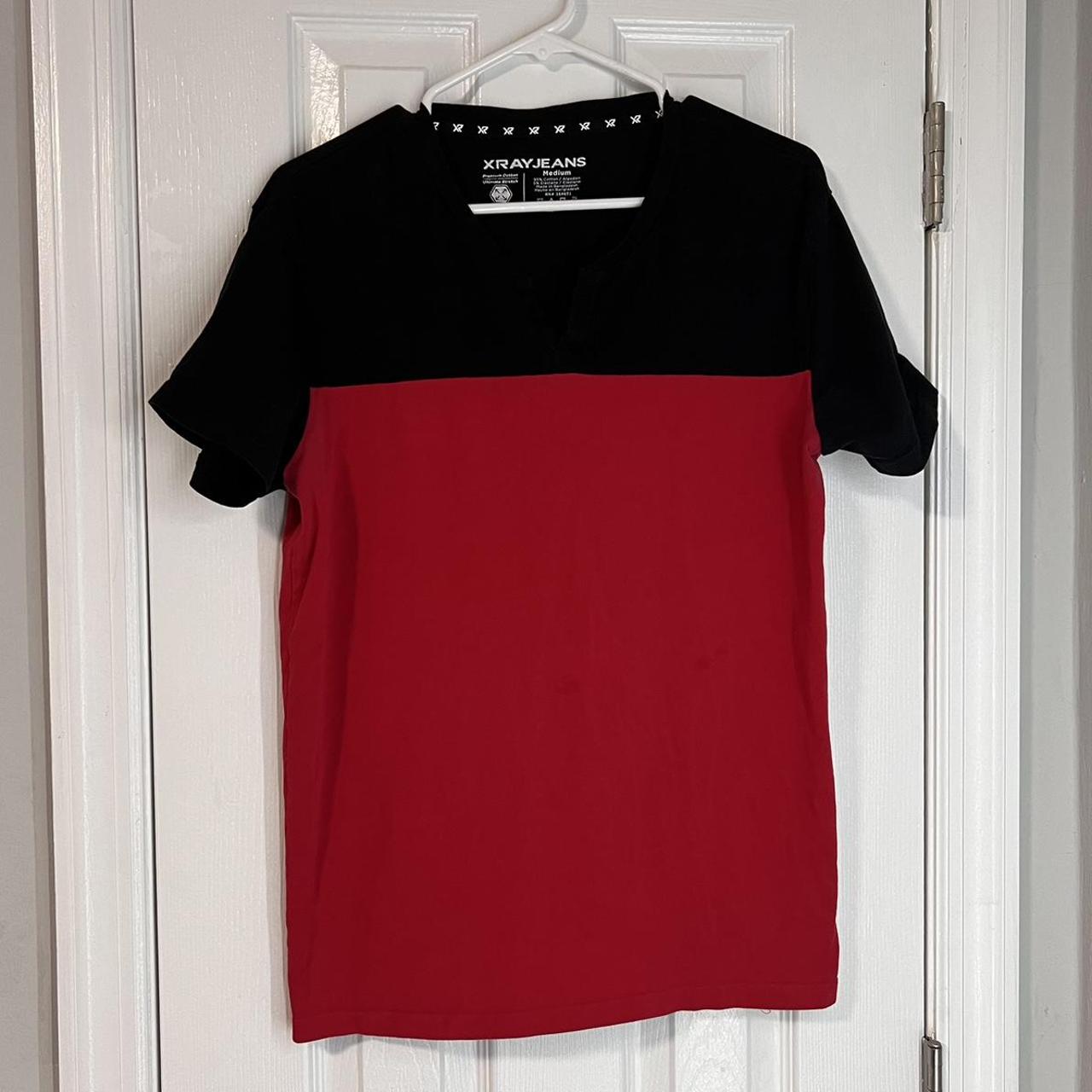 Two Color T-Shirt for Men Black and Red Premium... - Depop