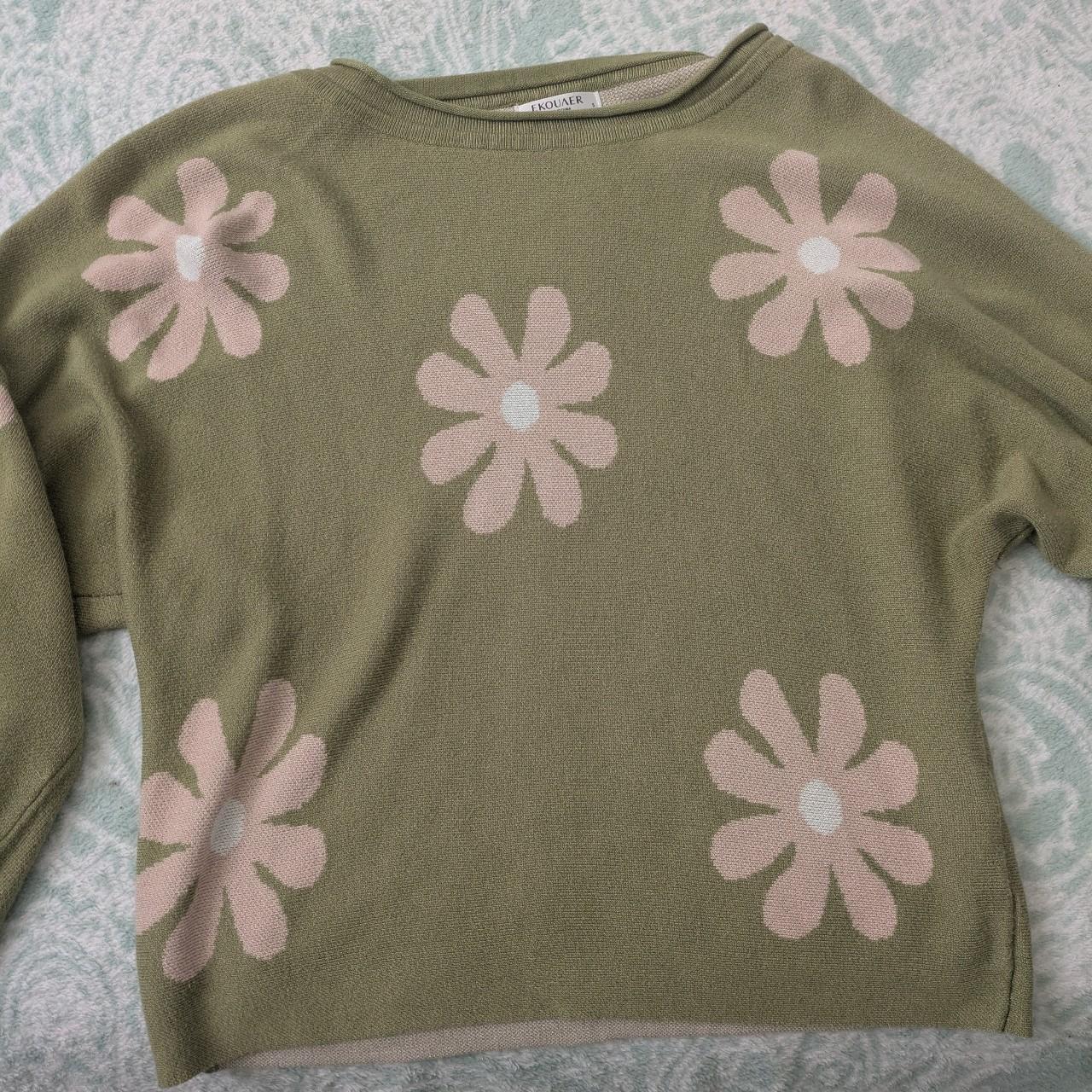 Flower Sweater worn a couple times. great condition! | Depop