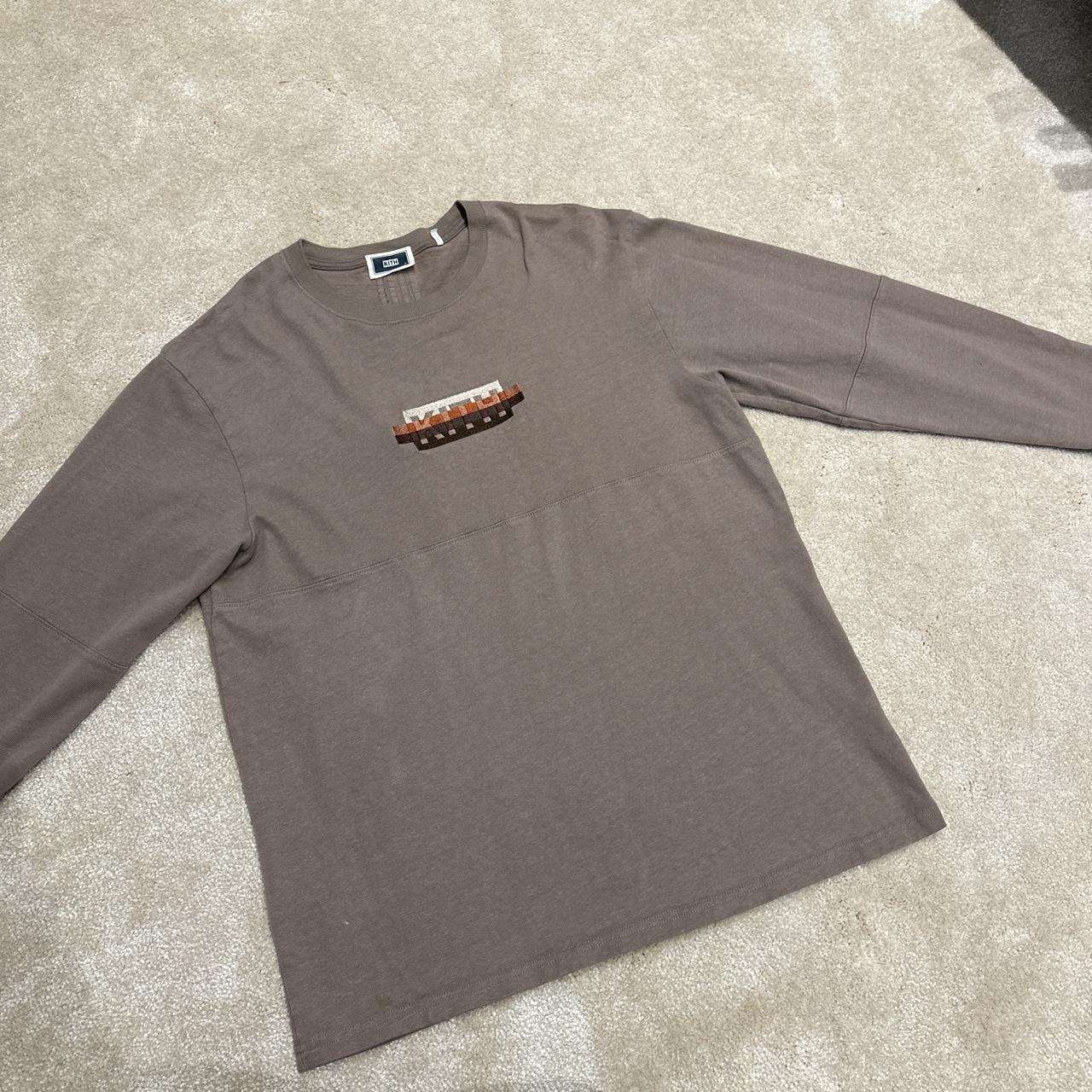 KITH long sleeve t shirt in brown Box logo Fits... - Depop