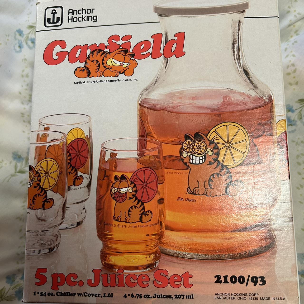 Vintage 1978 Garfield 5pc Juice Set! Never been... - Depop