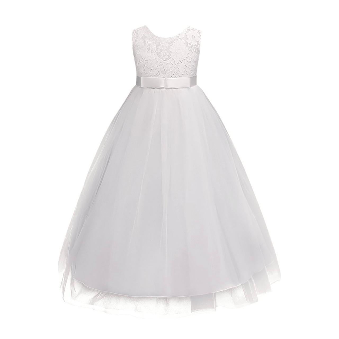 Like New. Big Girls size 12. Flower Lace Princess... - Depop