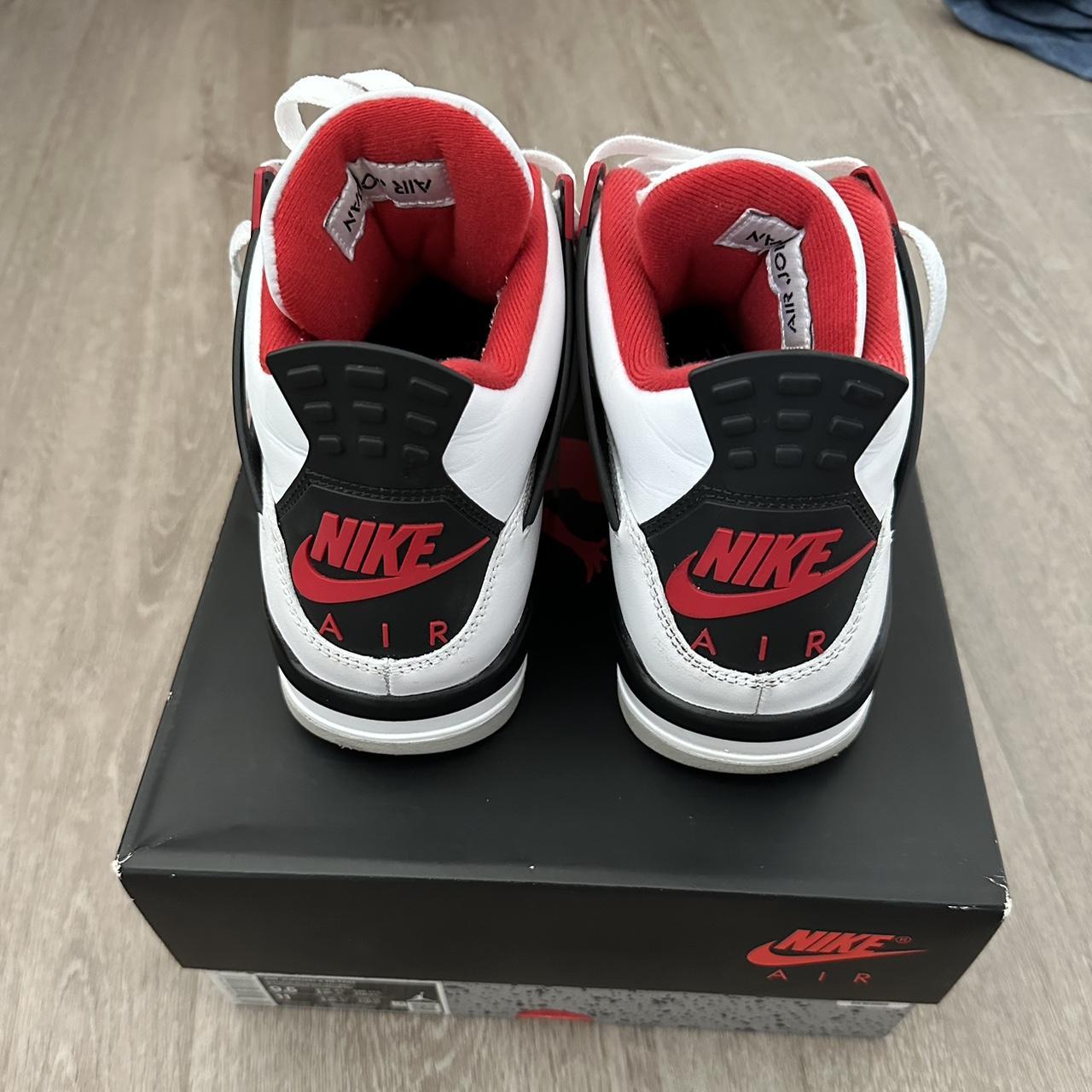 Jordan 4 fire reds Worn twice, washable scuff on... - Depop