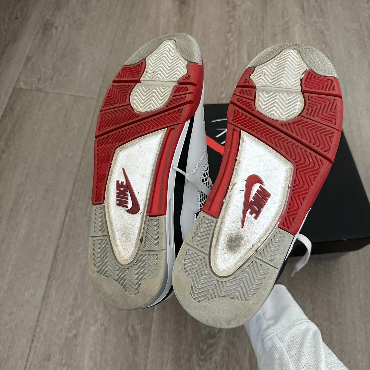Jordan 4 fire reds Worn twice, washable scuff on... - Depop