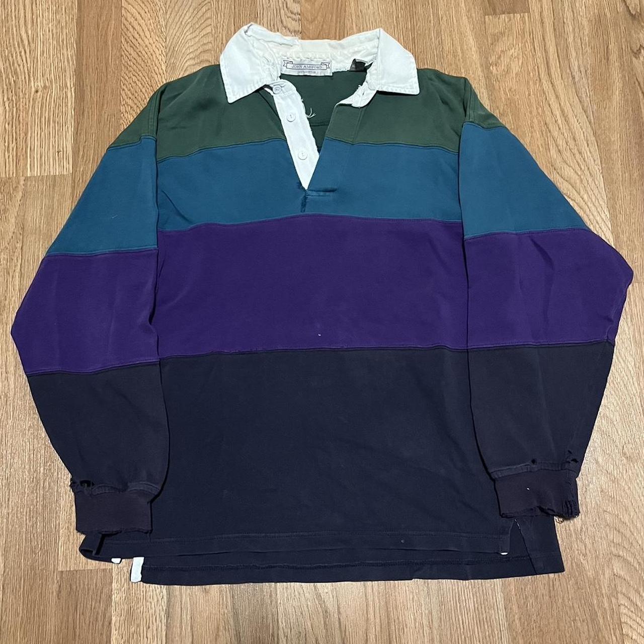 Vintage Striped Distressed Rugby - Great quality... - Depop