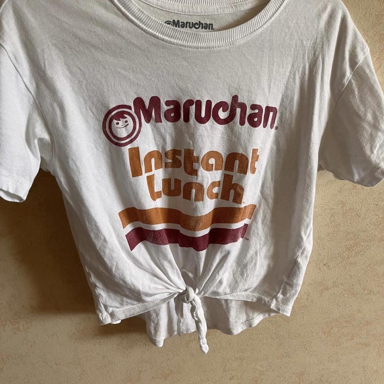 Maruchan Ladies Cute Tie Crop TShirt Size... - Depop