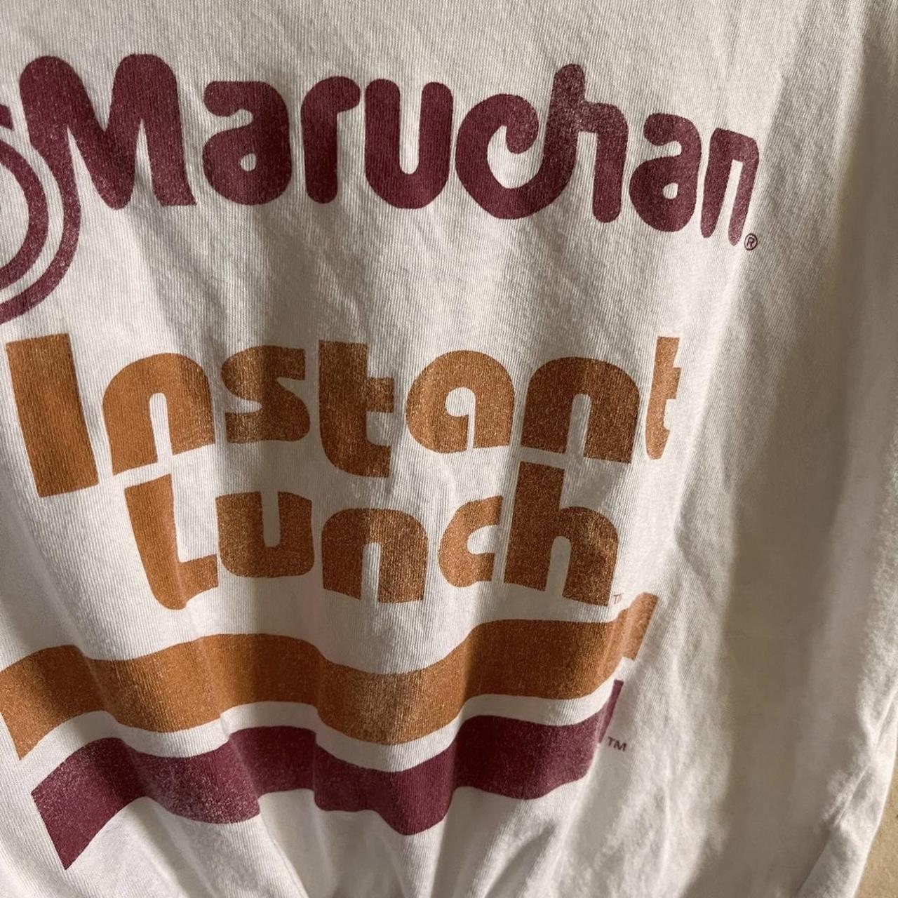 Maruchan Ladies Cute Tie Crop TShirt Size... - Depop
