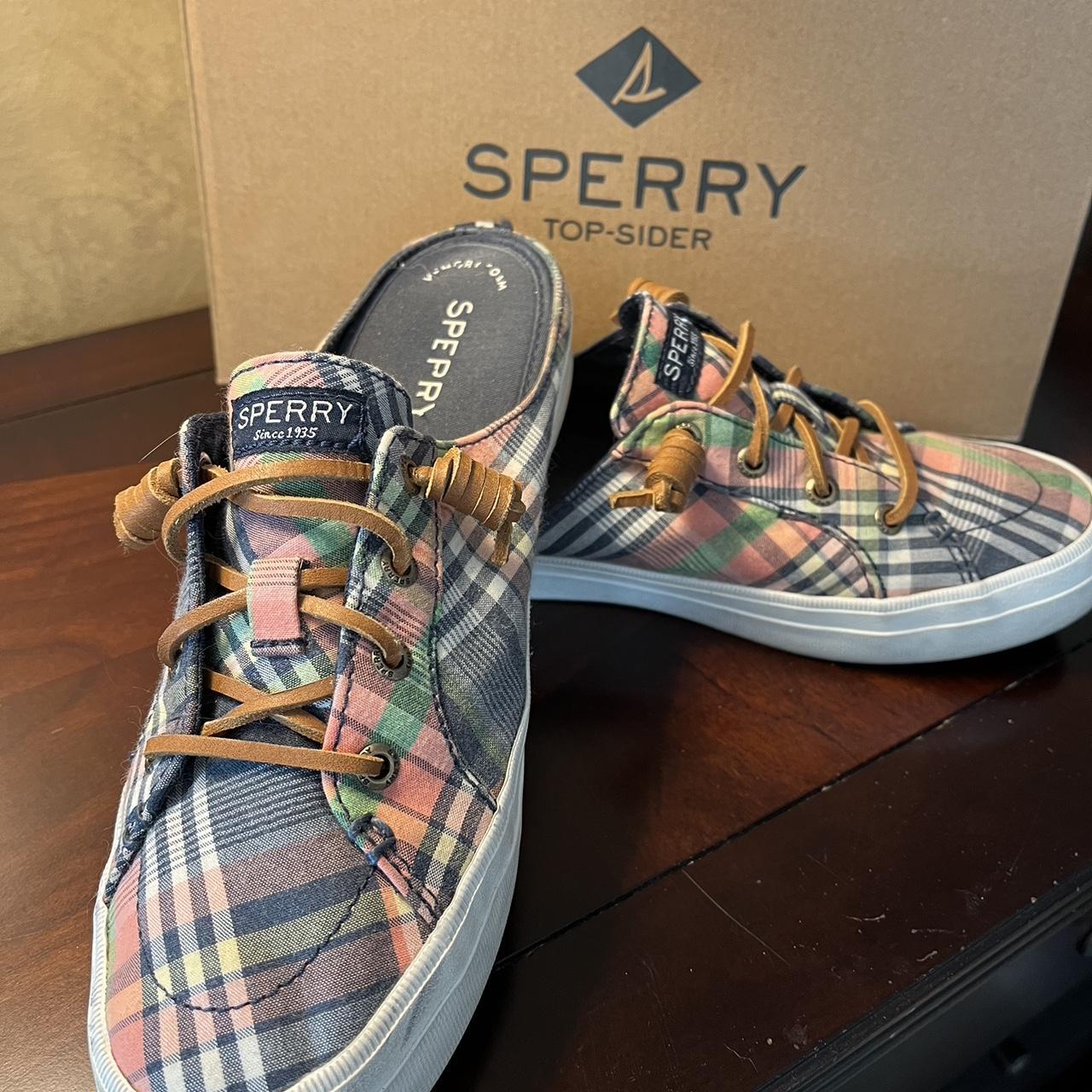 Sperry Ladies Size 7.5 Plaid Slide On... - Depop