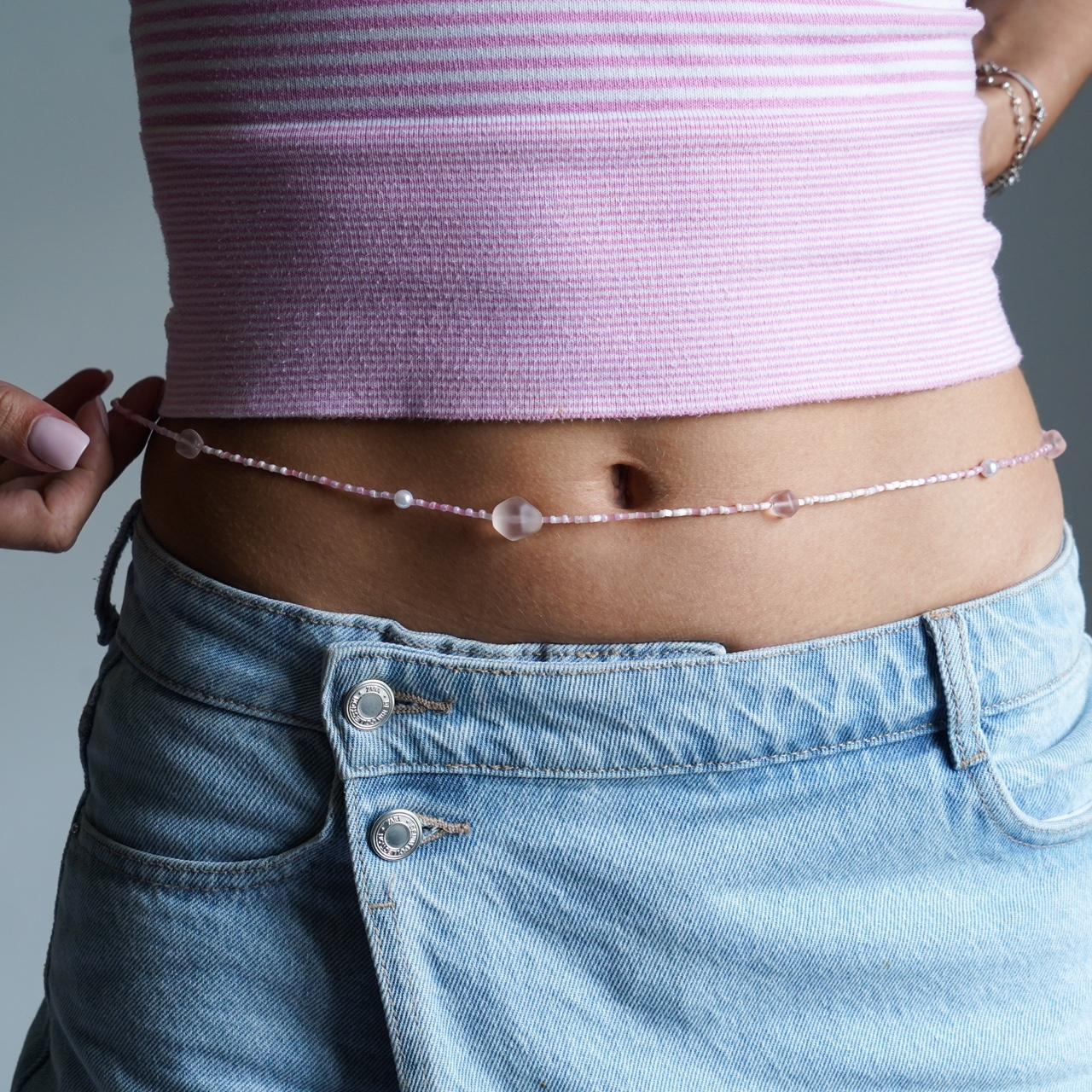 Belly chain / necklace, 2 in 1 Baby Pink Gold... - Depop