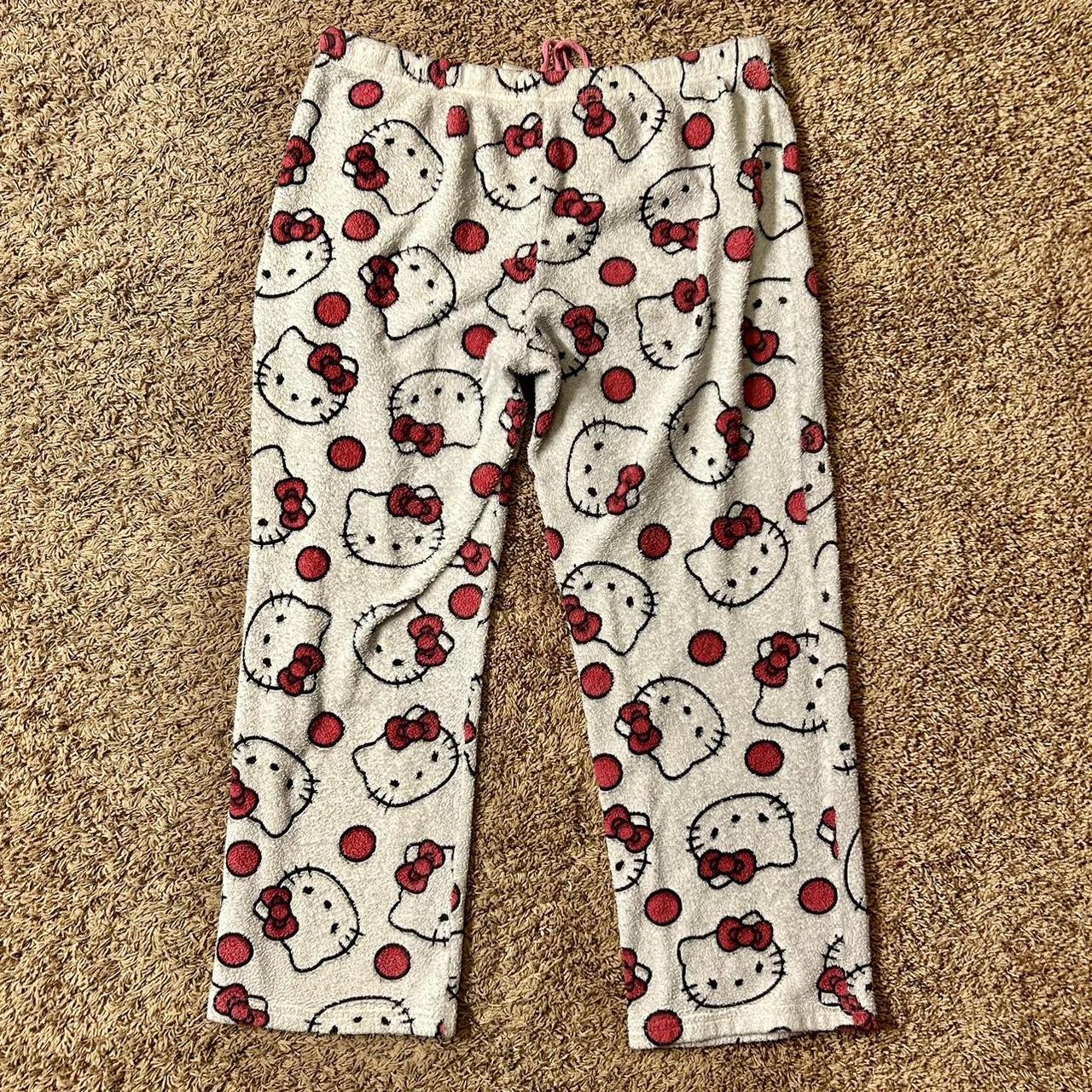 Grey Hello Kitty Pajama Pants! marked as a large... - Depop